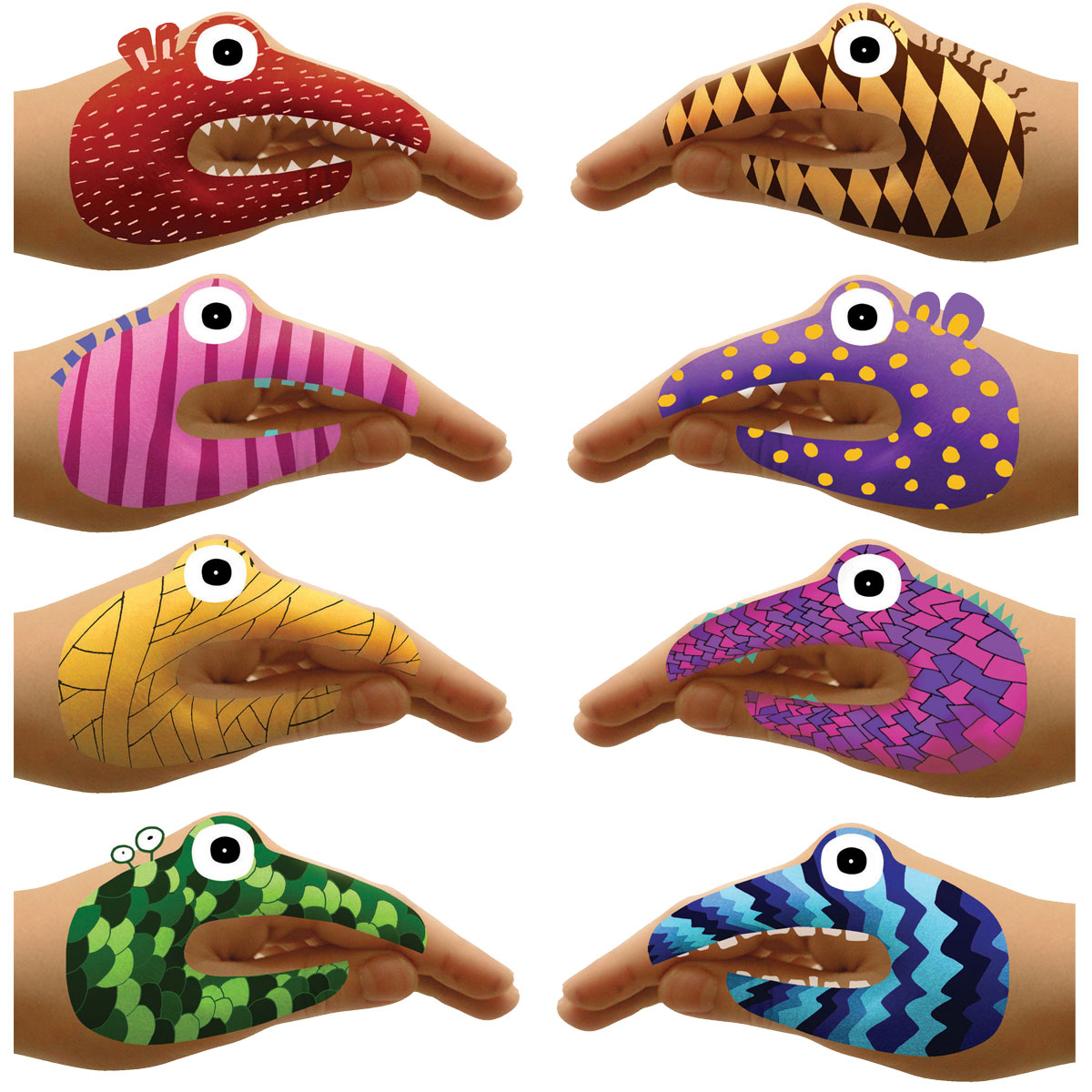 Temporary Tattoos - Monster Hands | All toys | Mulberry Bush