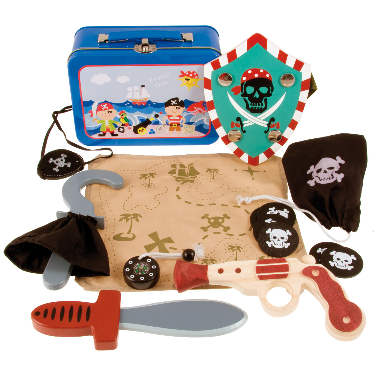 Pirate Case & Wooden Accessories | Pirate Toys