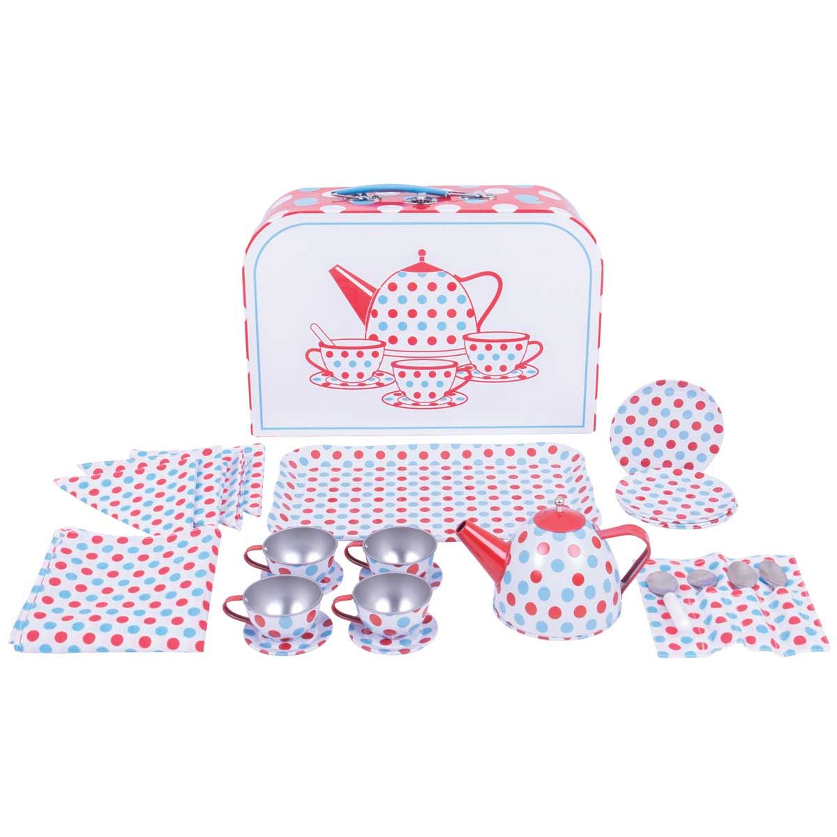 Suitcase Tea Set (Red & Blue) | Picnic & Tea Party