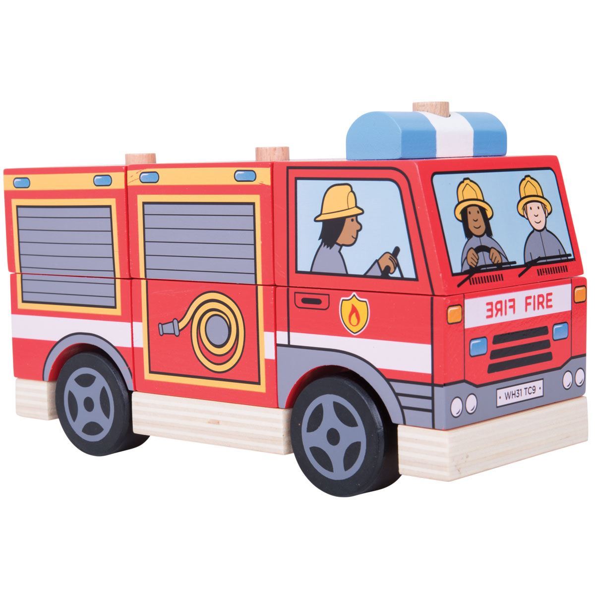 Stacking Fire Engine | Bigjigs (BB126) | Cubes & Blocks