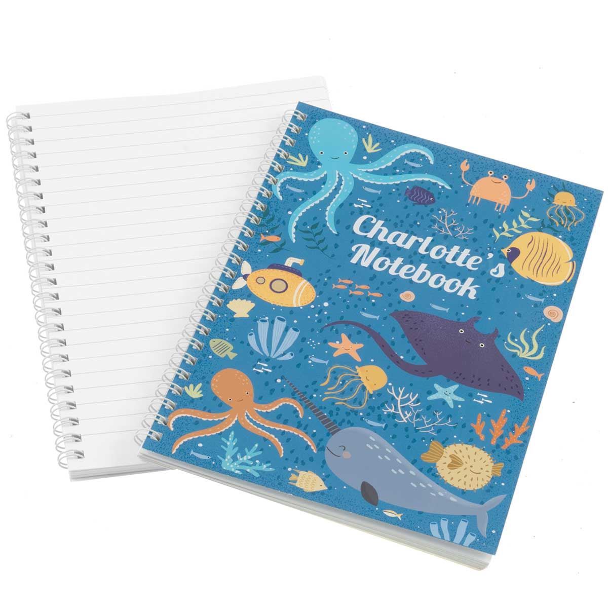Ocean Life Personalised Notebook | Named Notebooks