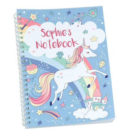 Rainbow Unicorn Personalised Notebook | Named Notebooks