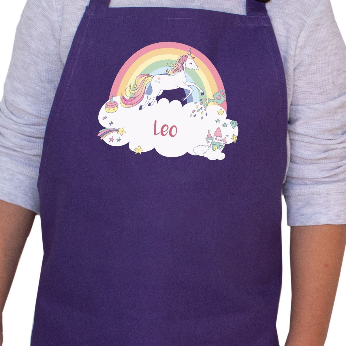 Rainbow Unicorn Personalised Apron - Age 3-6 | Named Children's Aprons