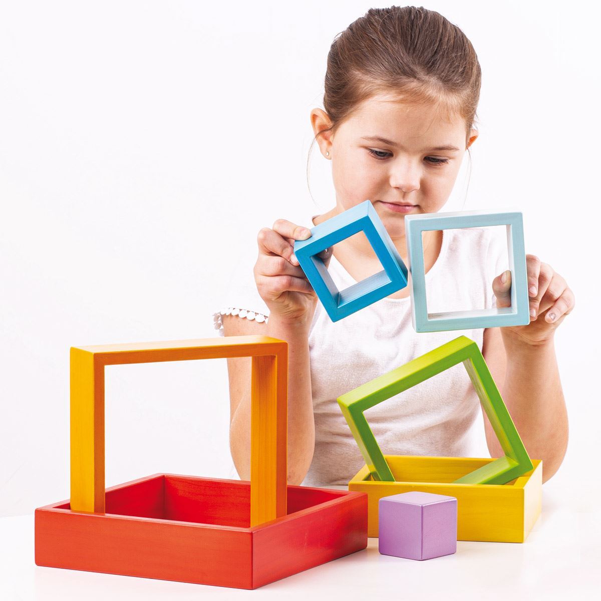 Wooden Stacking Squares | Bigjigs (BB301) | Cubes & Blocks