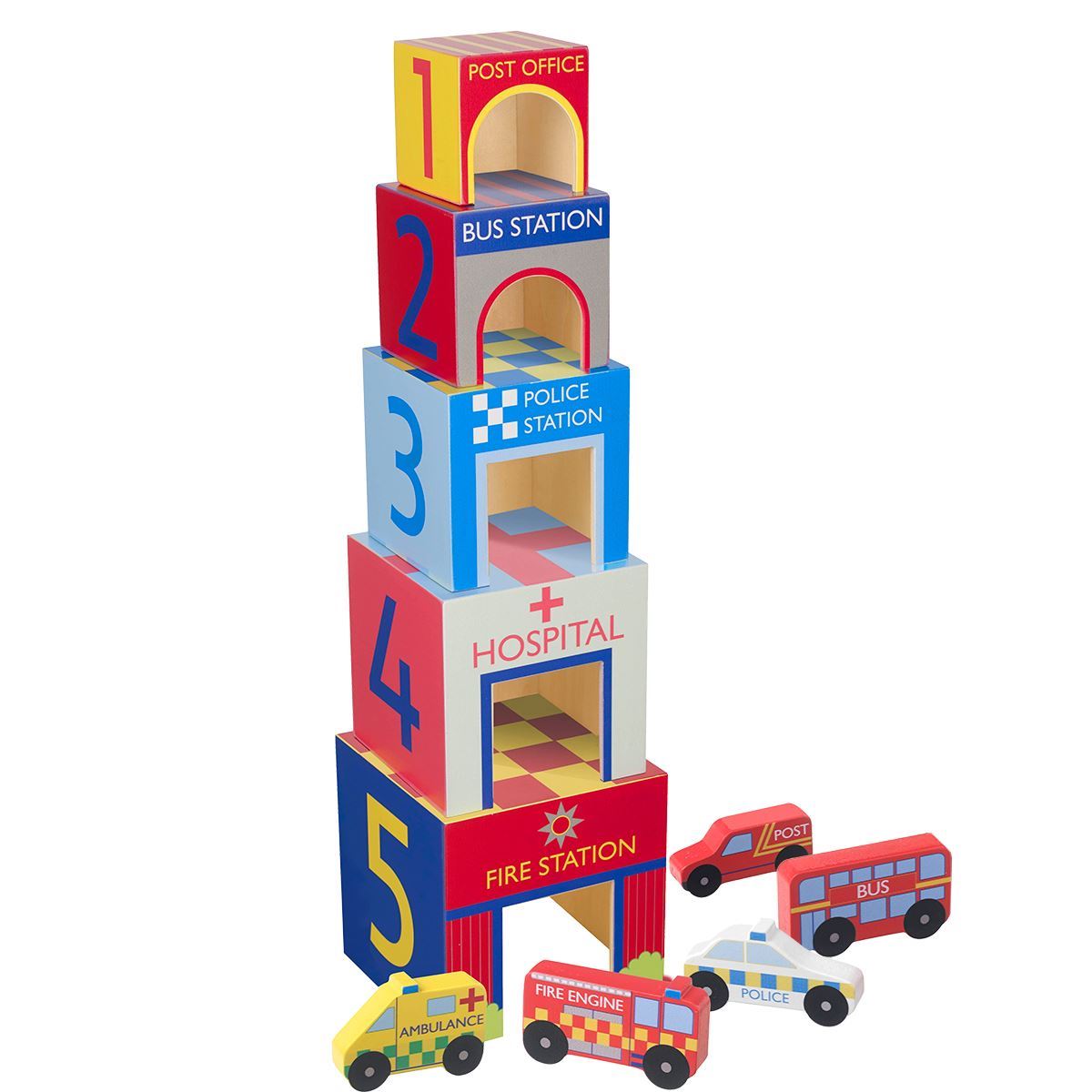 Emergency Services Wooden Stacking Cubes | Orange Tree