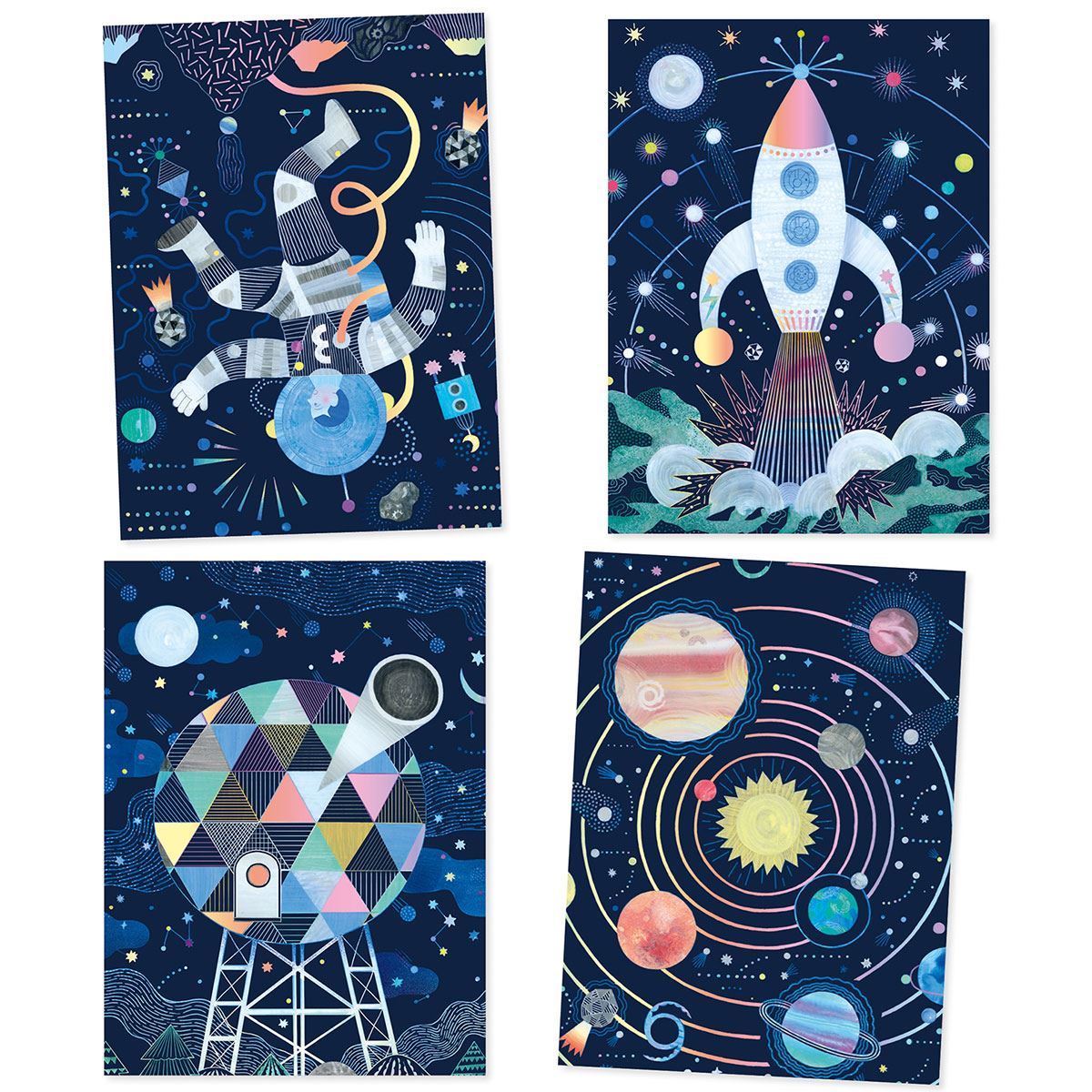Cosmic Mission Scratch Cards | Djeco | Make & Do